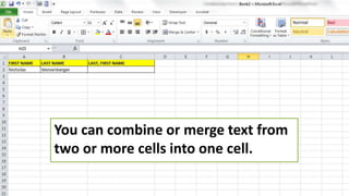 How to Combine text from two or more cells in Excel | PPTX