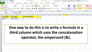 How to Combine text from two or more cells in Excel | PPTX