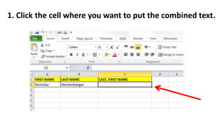 How to Combine text from two or more cells in Excel | PPTX