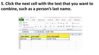 How to Combine text from two or more cells in Excel | PPTX