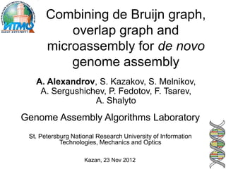Combining de Bruijn graph, overlap graph and microassembly for de novo genome assembly | PPTX