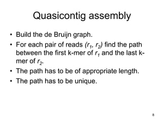Combining de Bruijn graph, overlap graph and microassembly for de novo genome assembly | PPTX