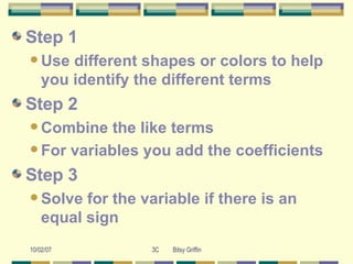 Combining Like Terms | PPT