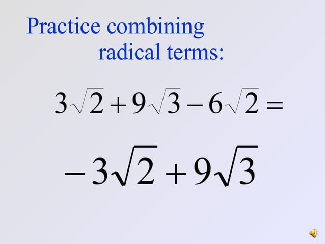 Combining Radical Terms | PPT