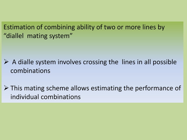 Selection for Combining ability | PPTX