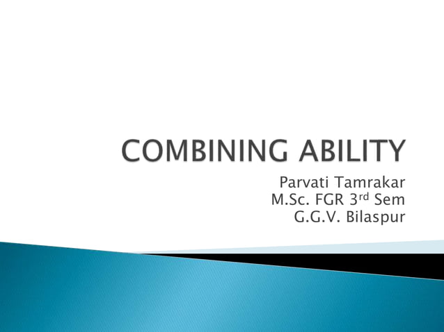 Combining ability | PPTX