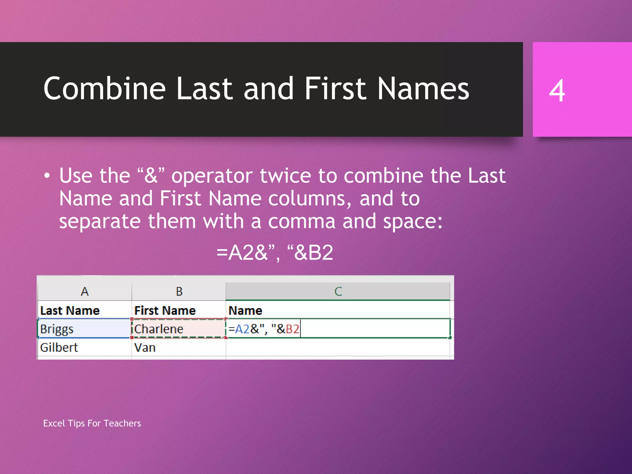 Combining And Splitting Names Ppt 9705