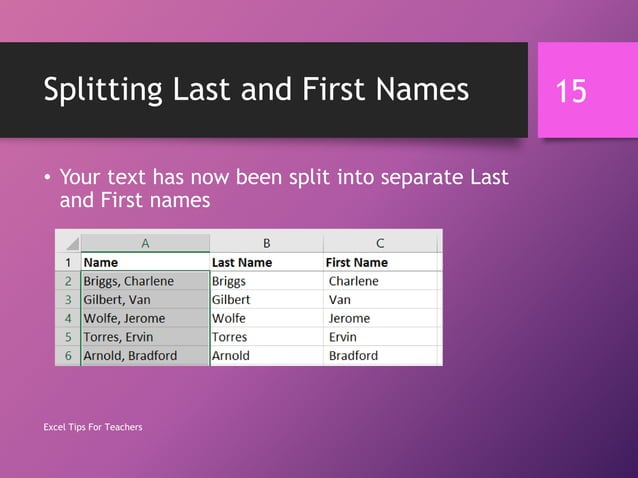 Combining and splitting names | PPT