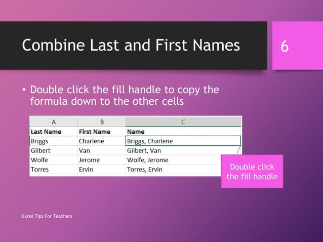 Combining and splitting names | PPT