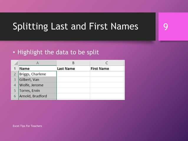 Combining and splitting names | PPT