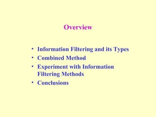 Combining content based and collaborative filtering | PPT