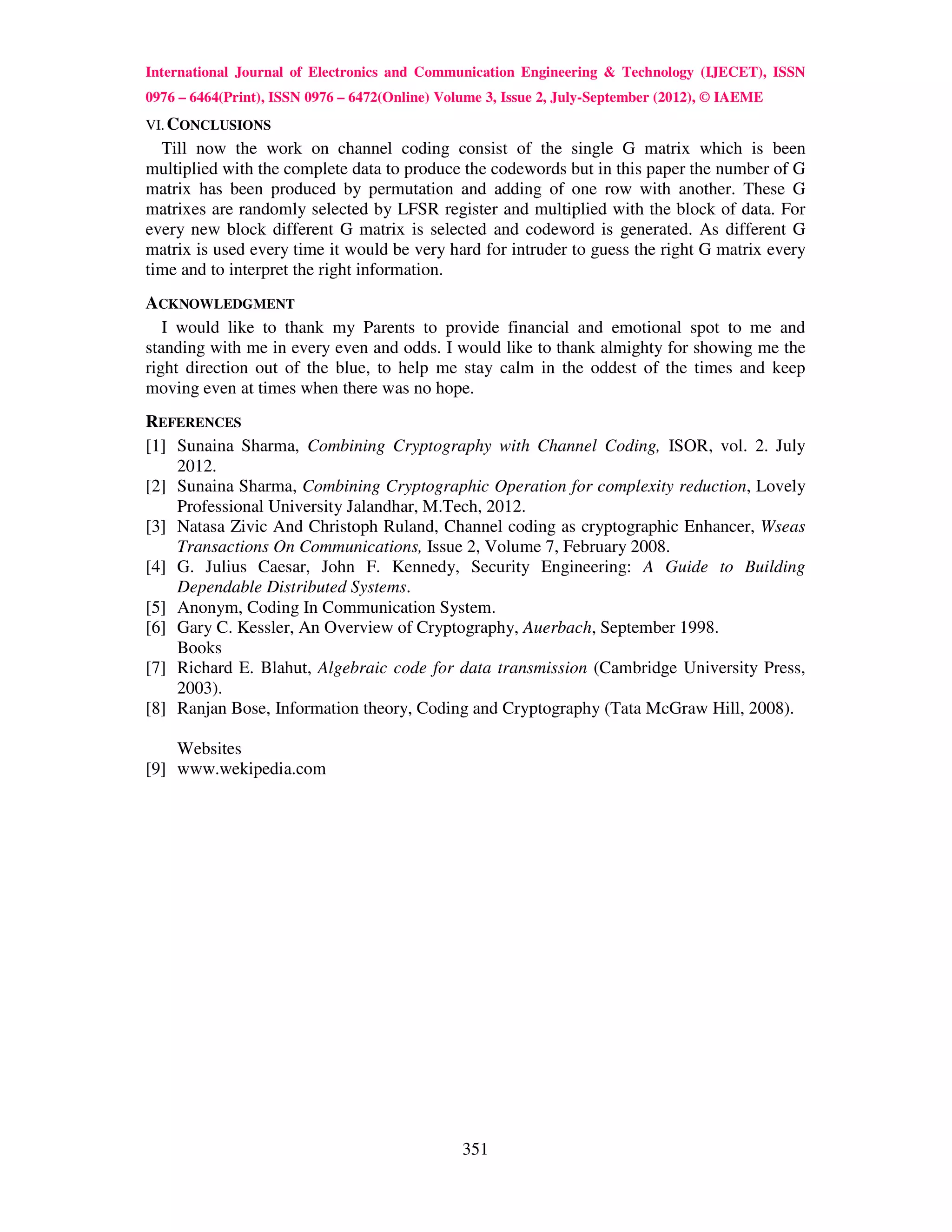 Combining cryptography with channel coding to reduce complicity | PDF