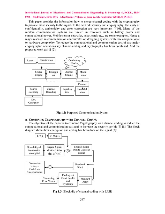 Combining cryptography with channel coding to reduce complicity | PDF