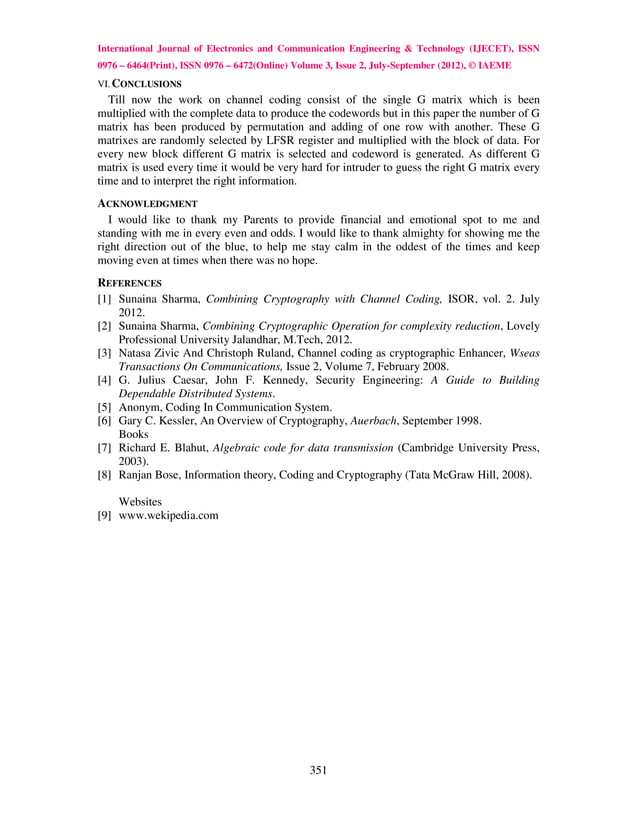 Combining cryptography with channel coding to reduce complicity | PDF