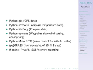 Combining FOSS4G & Open Hardware for research & monitoring in Southern Asia | PPT