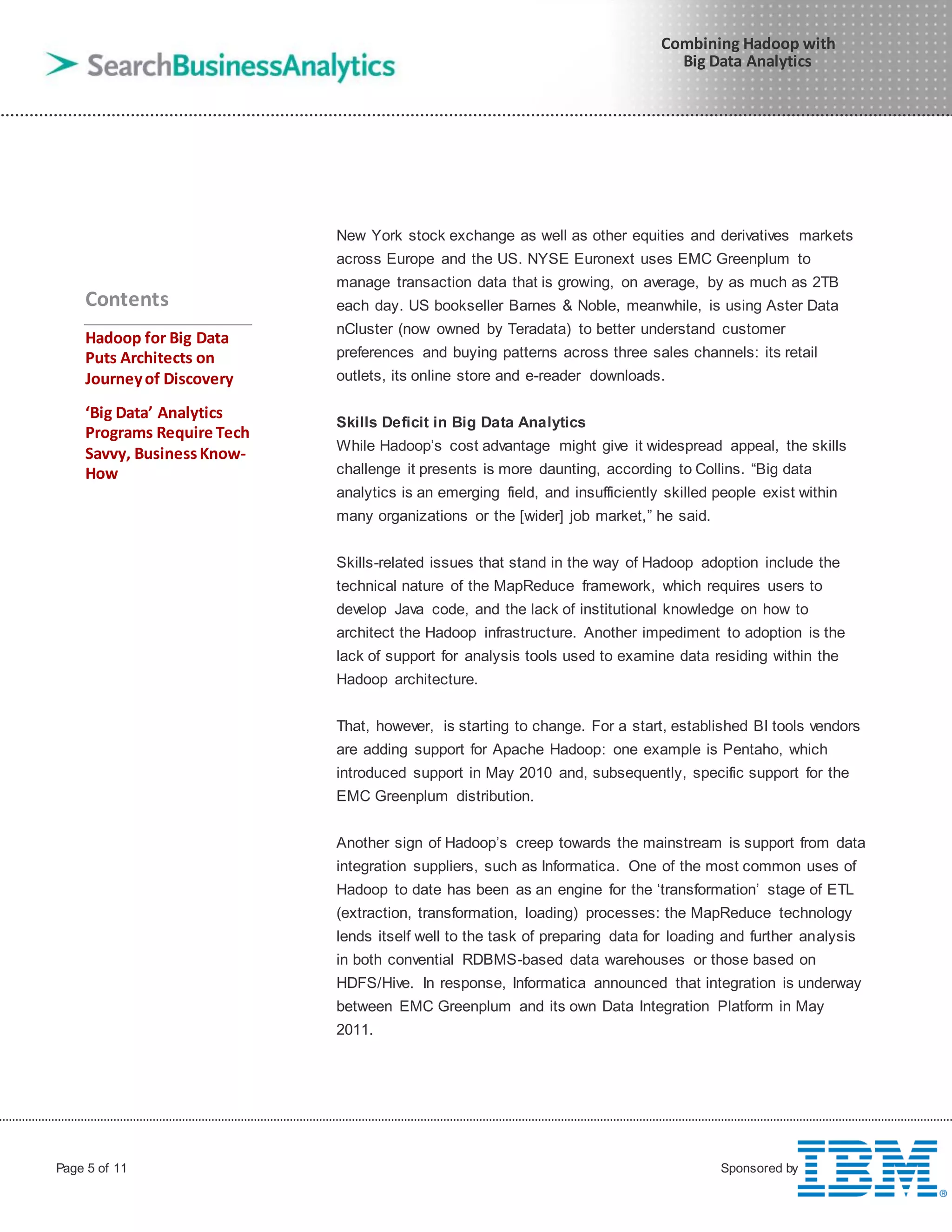 Combining hadoop with big data analytics | PDF