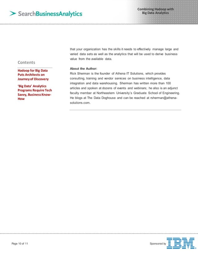 Combining hadoop with big data analytics | PDF