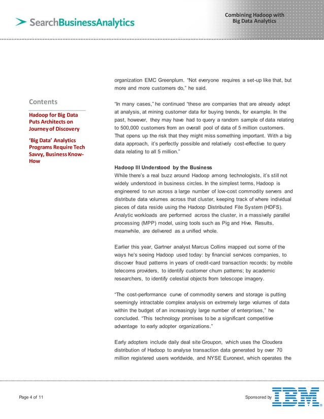 Combining hadoop with big data analytics | PDF