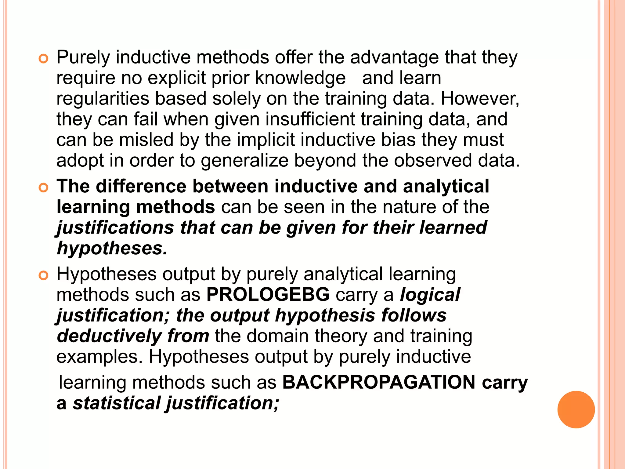 Combining inductive and analytical learning | PPTX