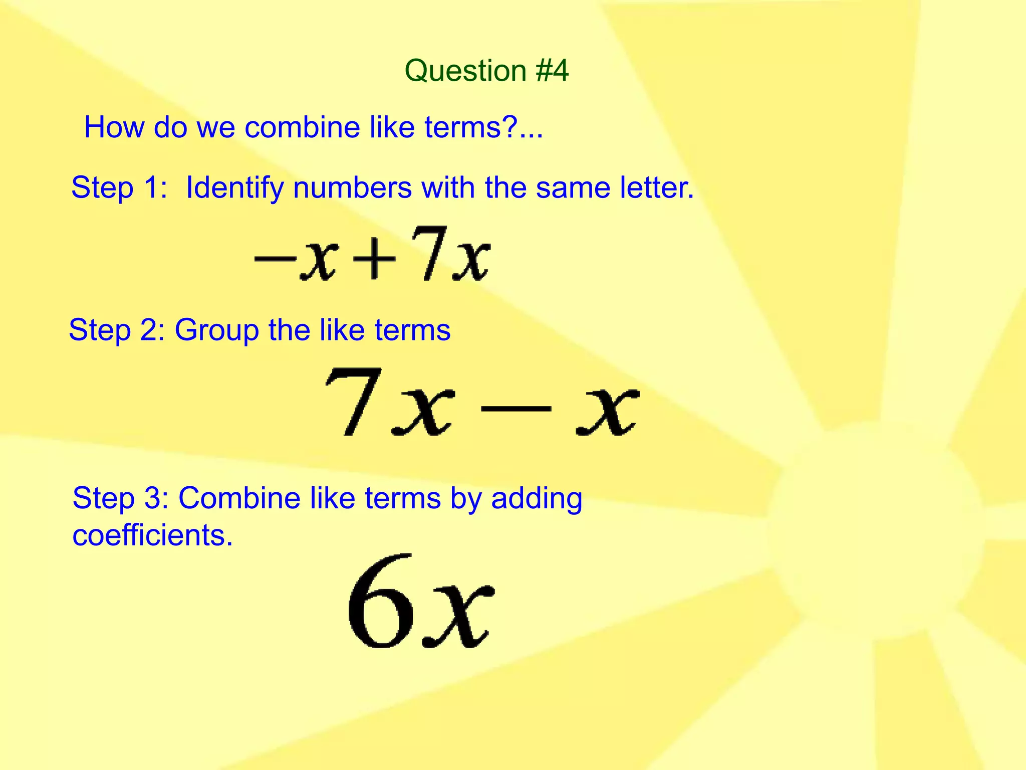 Combining like terms | PPTX