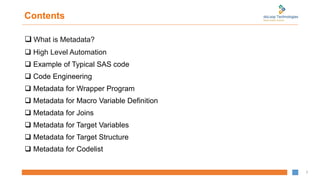 Combining process metadata and cdisc metadata to achieve automation | PPTX | Databases ...