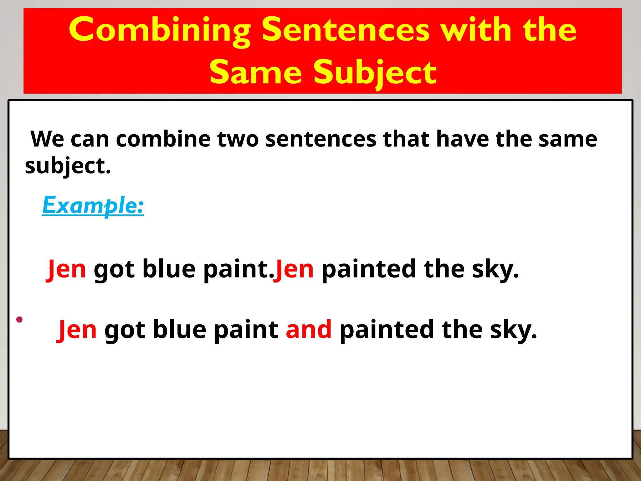 Combining Sentences . grammar power point | PPT