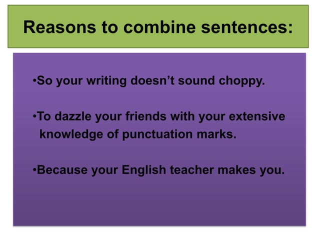 Combining sentences with semicolons and commas | PPTX