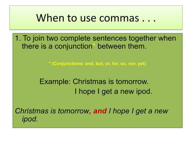 Combining sentences with semicolons and commas | PPTX