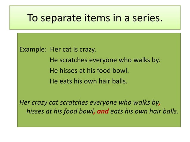 Combining sentences with semicolons and commas | PPTX