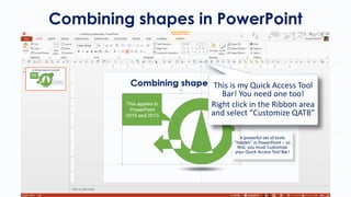 Combining shapes in PowerPoint 2010 and 13 | PPTX | Technology & Computing