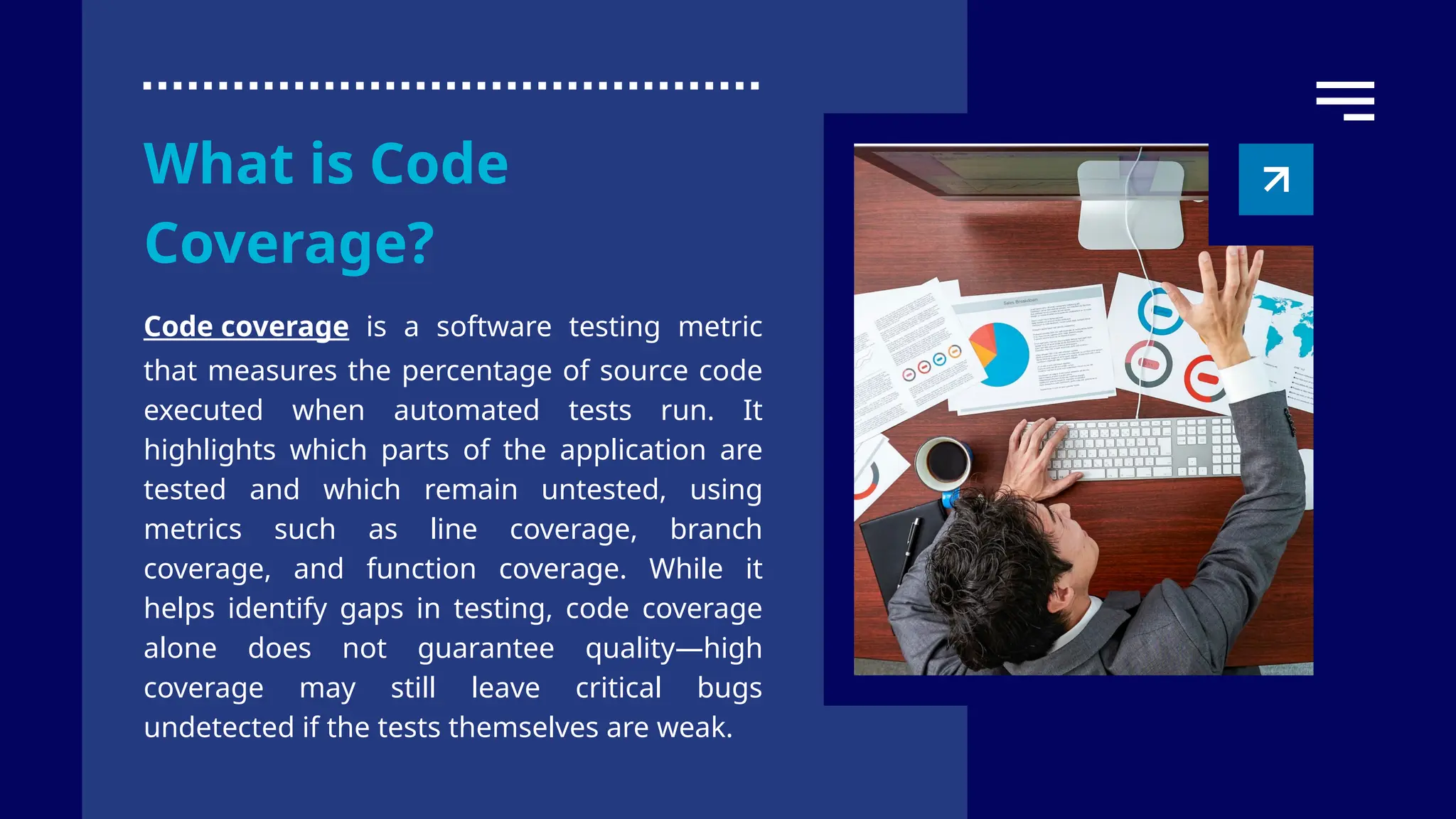 Combining Static Analysis With Code Coverage For Better Test Quality Pptx