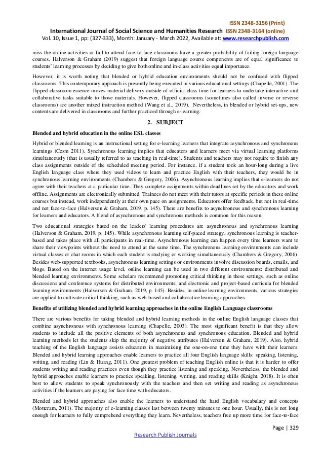 Combining the Best of Online and Face-to-Face Learning: Hybrid and ...