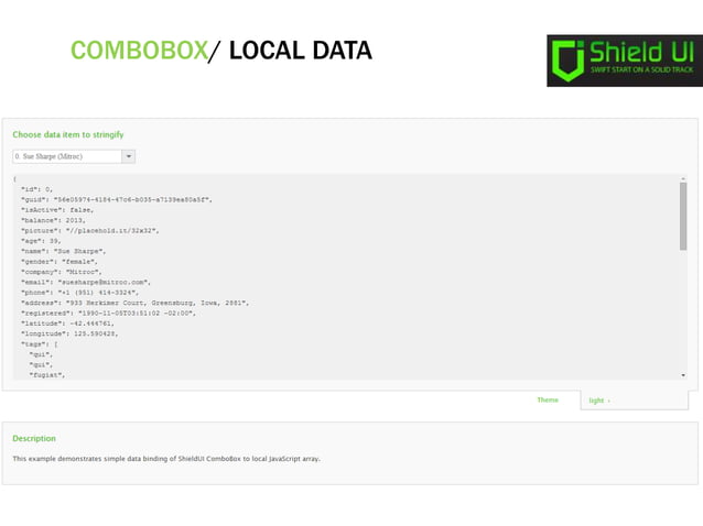 Shield UI Widget: Combo box | PPT
