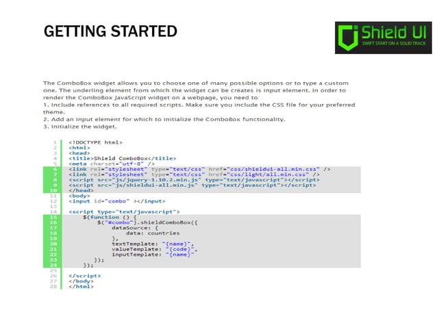 Shield UI Widget: Combo box | PPT