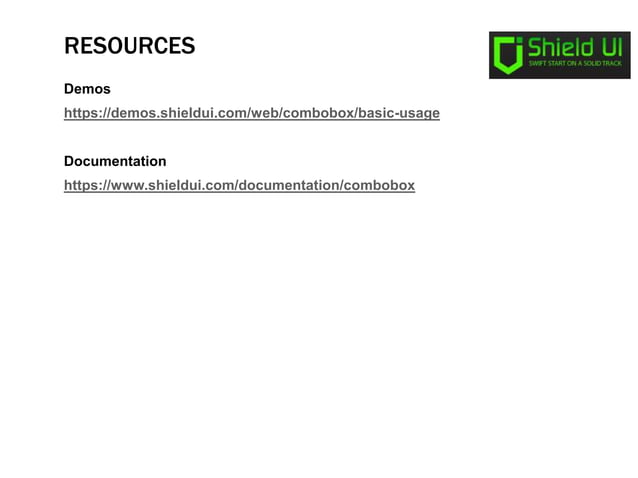 Shield UI Widget: Combo box | PPT