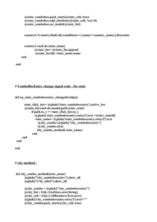 comboboxentry - glade - ruby - guide | PDF | Databases | Computer Software and Applications