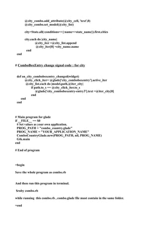 comboboxentry - glade - ruby - guide | PDF | Databases | Computer Software and Applications