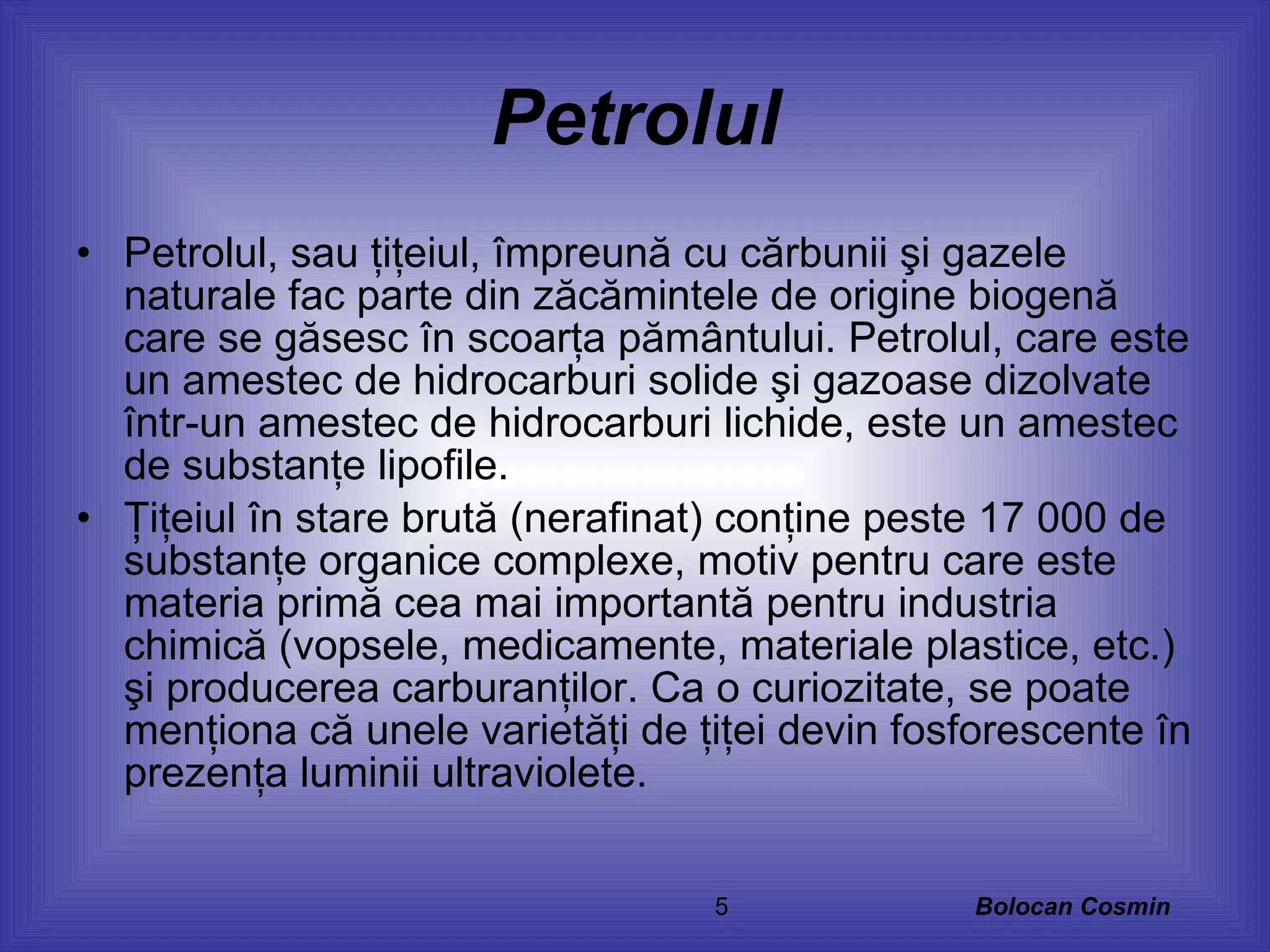 Prezentare chimie Bolocan Cosmin | PPT