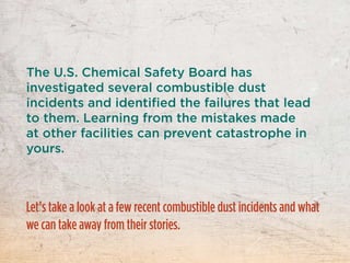 Combustible Dust Safety Programs | PDF