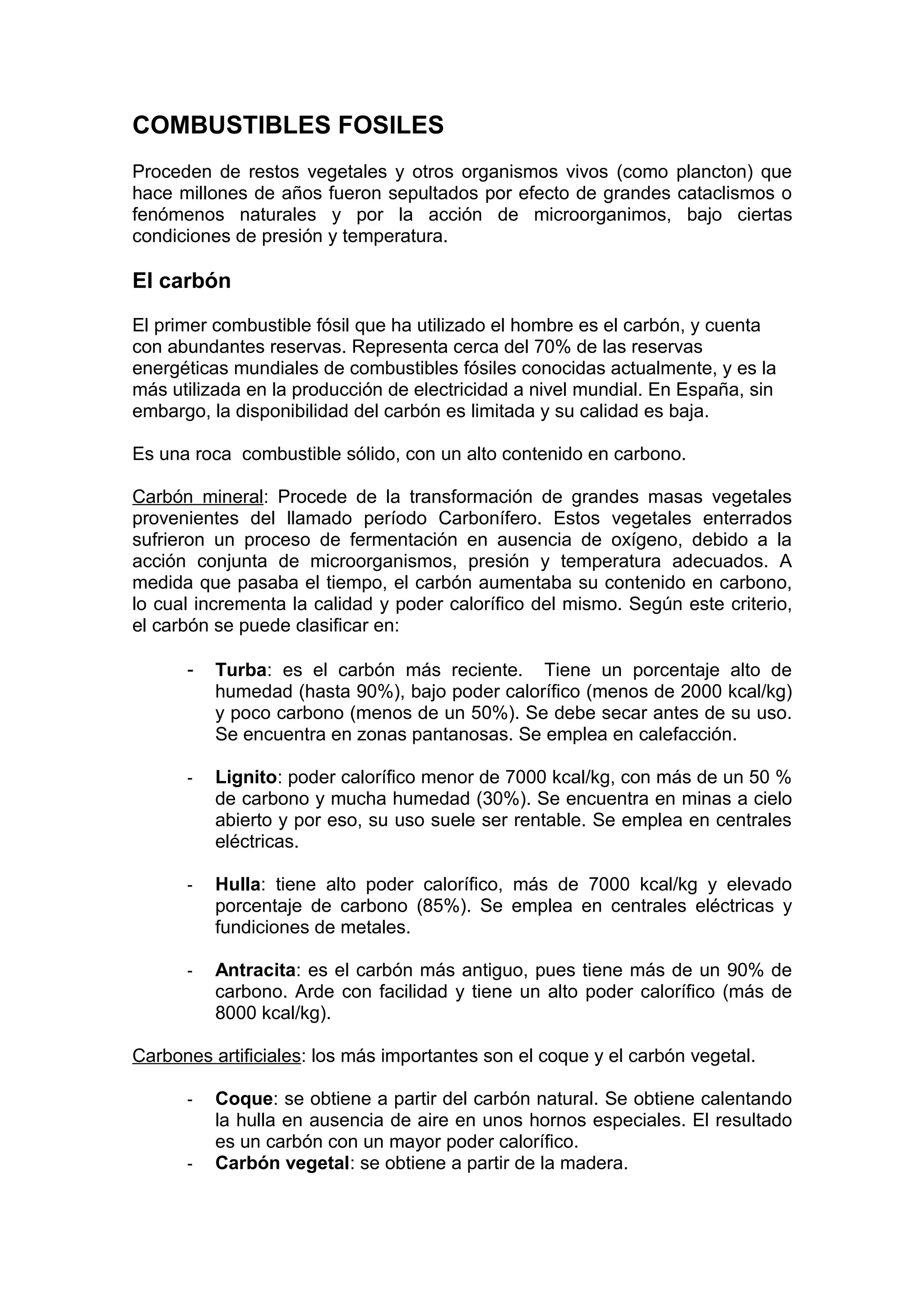 Combustibles fosiles | PDF