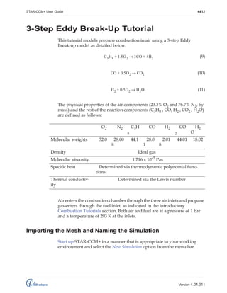 Combustion tutorial ( Eddy Break up Model) , CFD | PDF