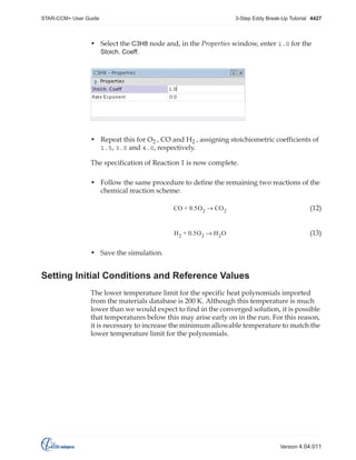 Combustion tutorial ( Eddy Break up Model) , CFD | PDF