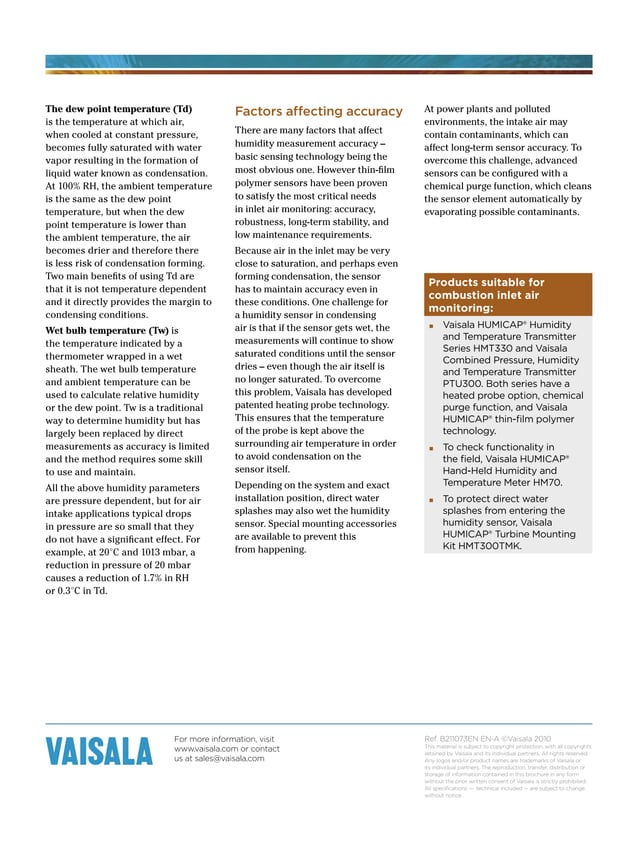 Optimizing Gas Turbine Performance With Precise Humidity Measurements Pdf