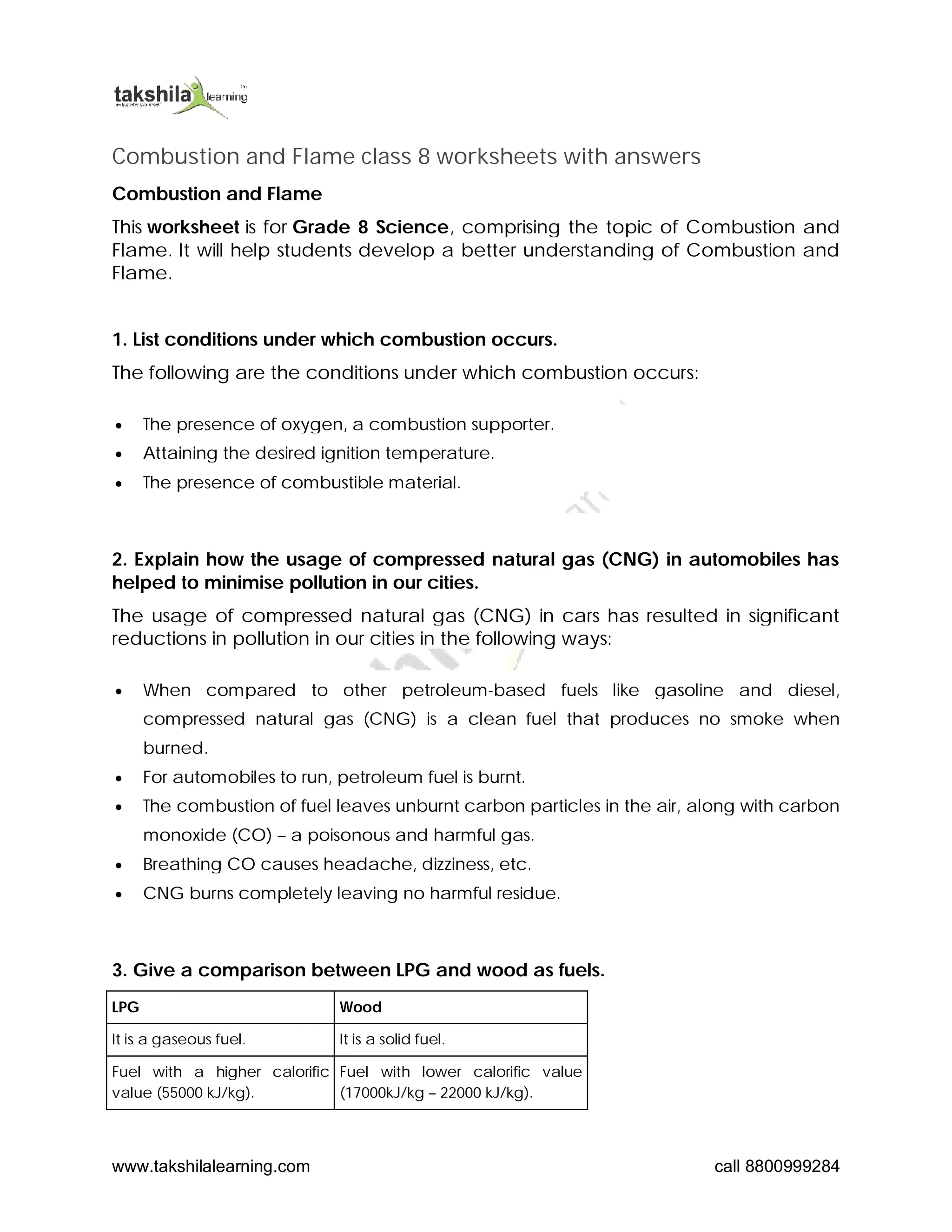 Combustion and Flame class 8 worksheets.pdf