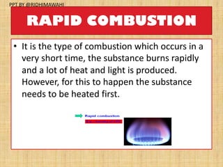 COMBUSTION AND FLAME PPT- SHORT NOTES/CLASS8/SCIENCE/CHEMISTRY | PDF