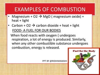 COMBUSTION AND FLAME PPT- SHORT NOTES/CLASS8/SCIENCE/CHEMISTRY | PDF
