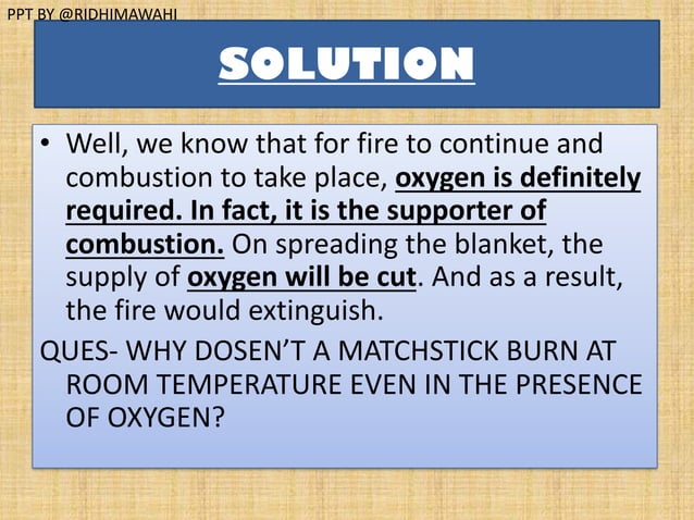 COMBUSTION AND FLAME PPT- SHORT NOTES/CLASS8/SCIENCE/CHEMISTRY | PDF