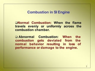 Combustion in si engine | PPTX