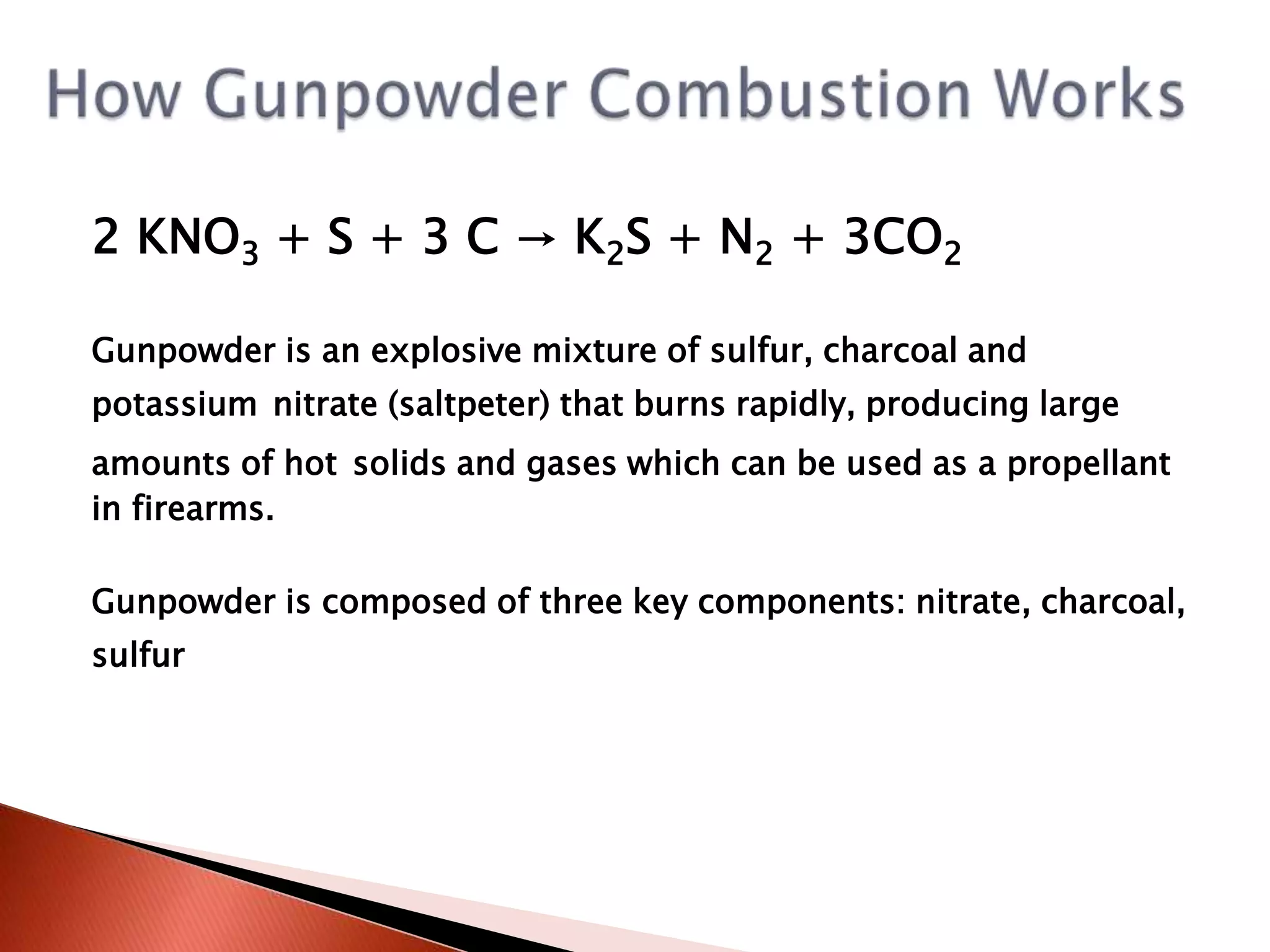 Combustion of gunpowder | PPTX