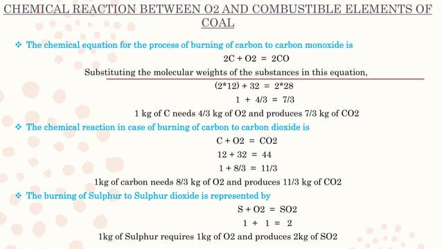 Combustion reactions of coal | PPT